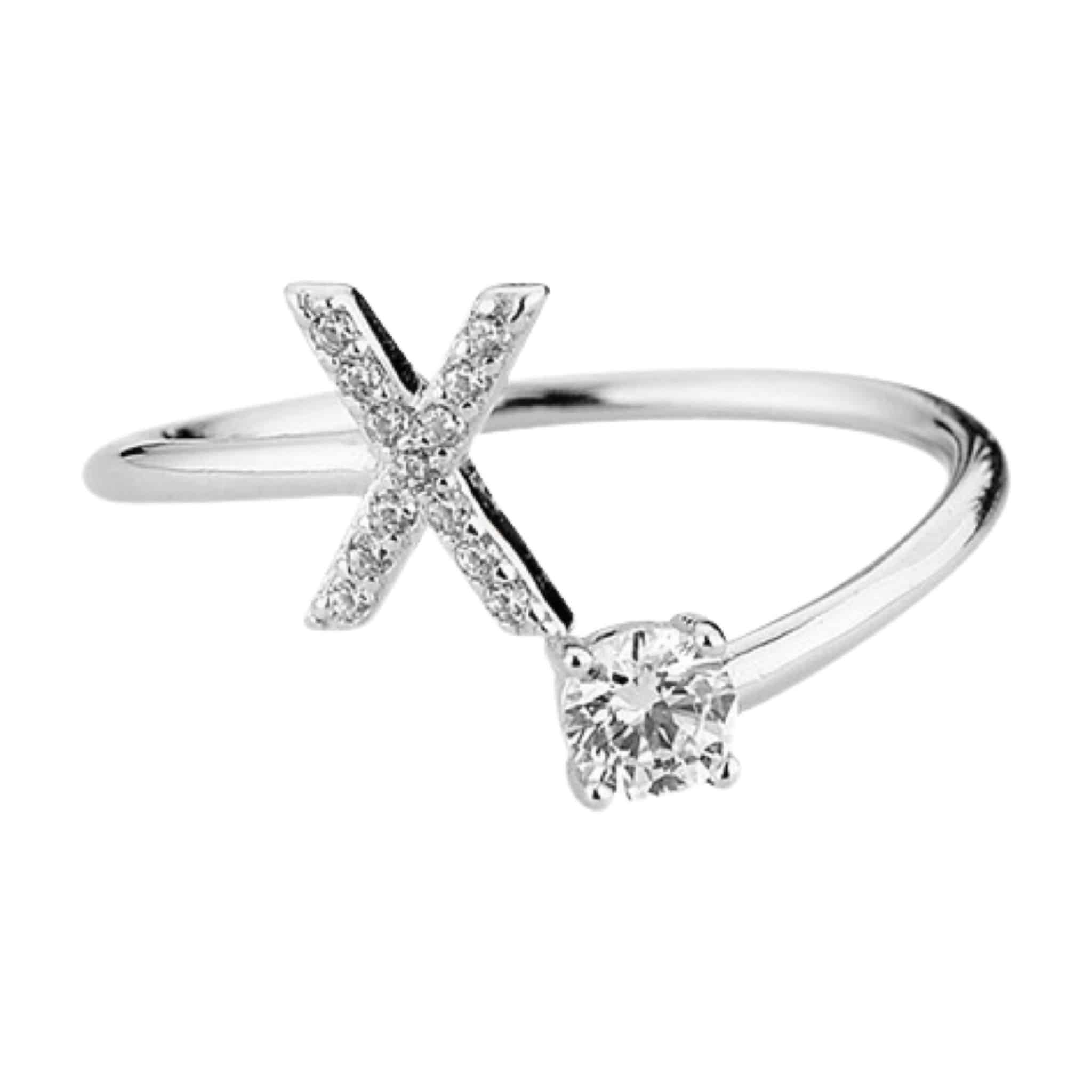 Letter ring X | Verstelbaar | 925 Sterling Zilver