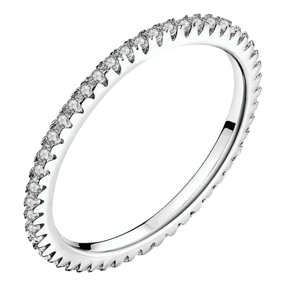 Ring Zilver kopen | Smal model met zirkonia | Echt 925 Zilver
