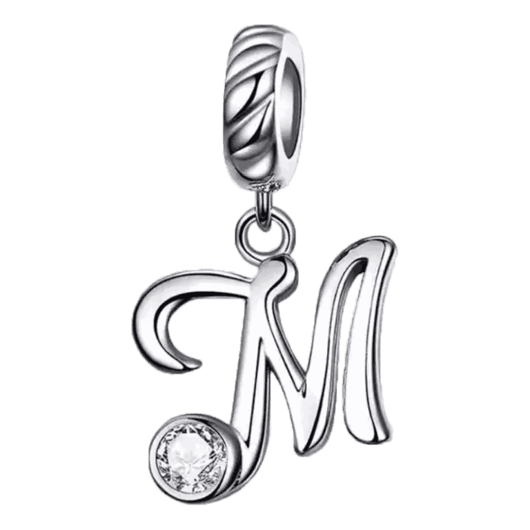 Sierletter M Alfabet bedel | 925 Sterling Zilver