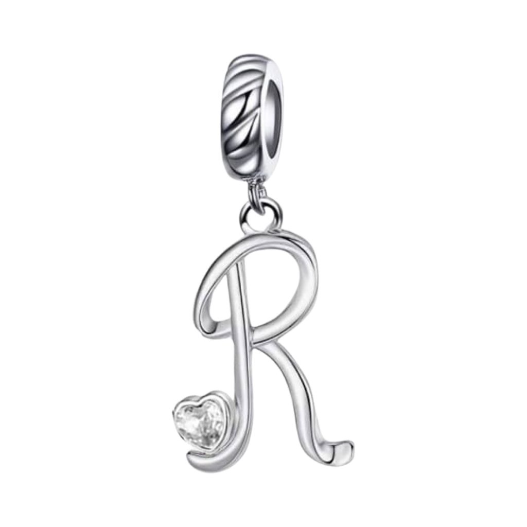 Sierletter R Alfabet bedel | 925 Sterling Zilver